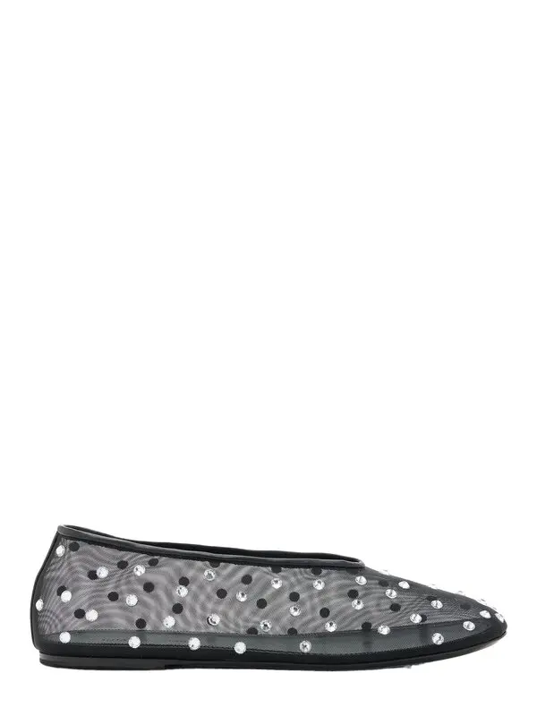 Khaite Marcy Crystal-embellished Mesh Flats - Black