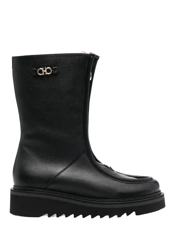 FERRAGAMO 50mm Leather Boots - Black