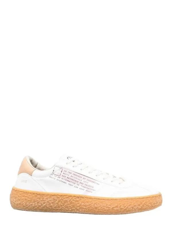 PURAAI Slogan-print Low-top Sneakers - White