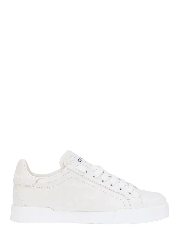 Dolce & Gabbana Portofino Leather Sneakers - White