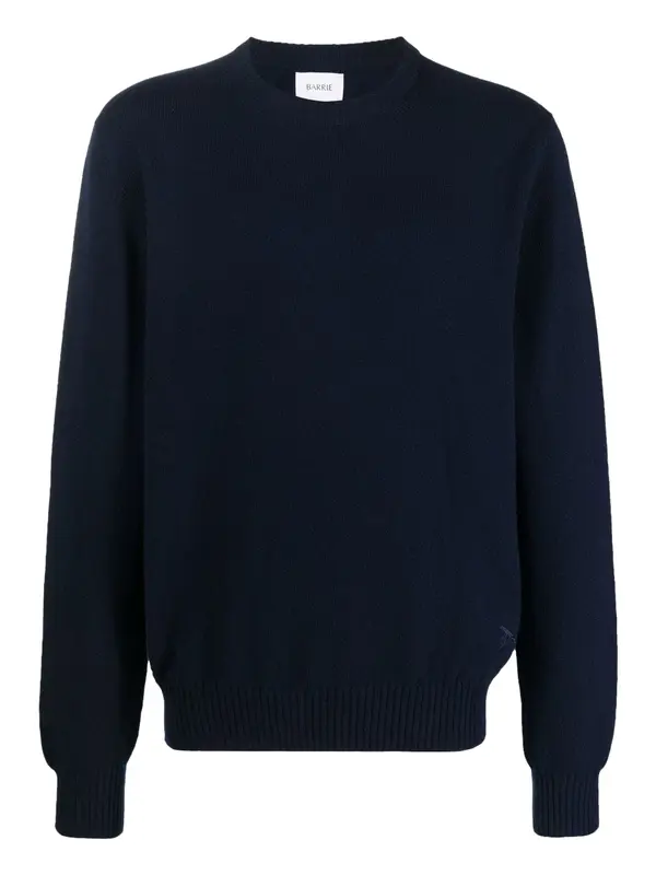 BARRIE B Label Cashmere Jumper - Blue