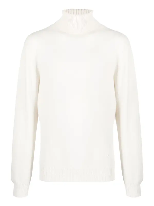 BARRIE Turtle Neck Cashmere Sweater - White