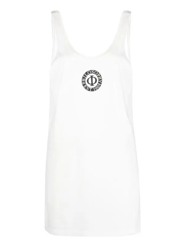Philosophy Di Lorenzo Serafini Logo Print Cotton Tank Top - White