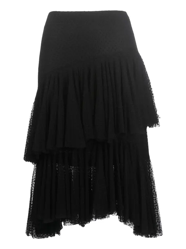 Philosophy Di Lorenzo Serafini Tiered Asymmetric Midi Skirt - Black