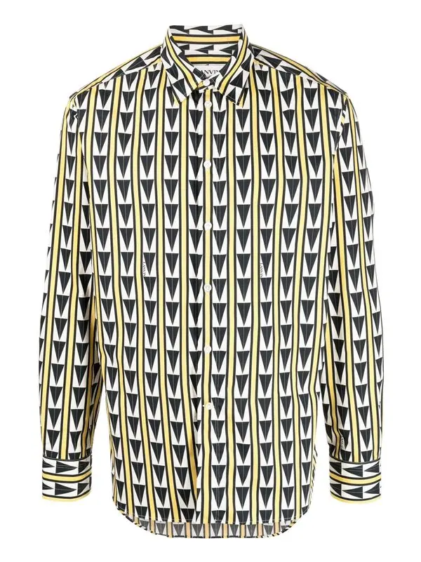 LANVIN Pattered Button-up Shirt - Yellow