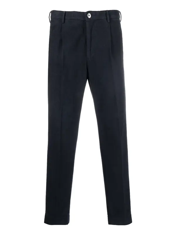 Incotex Tapered-leg Cotton Trousers - Blue