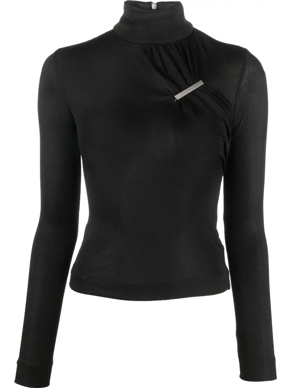 1017 Alyx 9sm Gathered Long Sleeve Top - Black