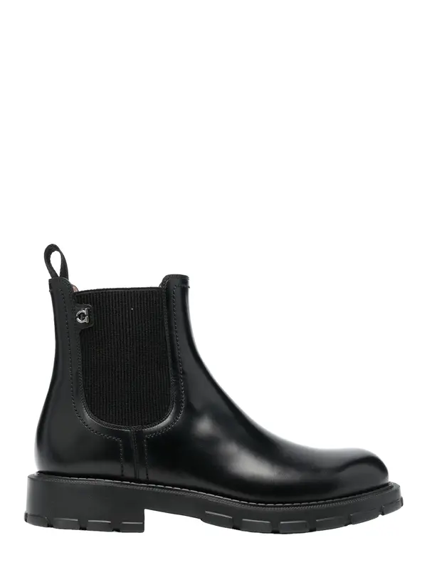 FERRAGAMO Iago Leather Chelsea Boots - Black