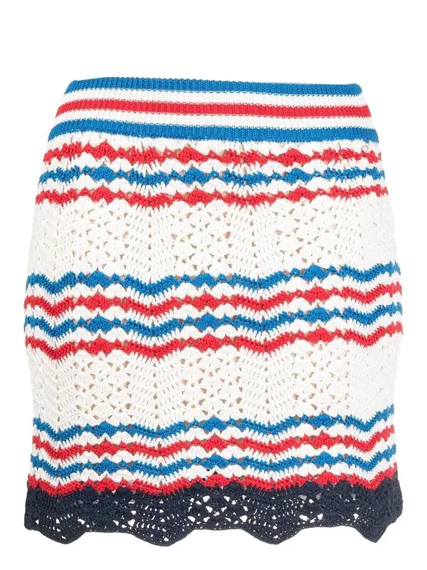 Casablanca Crochet Mini Skirt - White