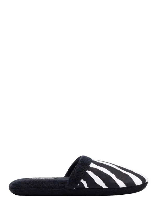 Dolce & Gabbana Zebra-print Terry-cloth Slippers - Black