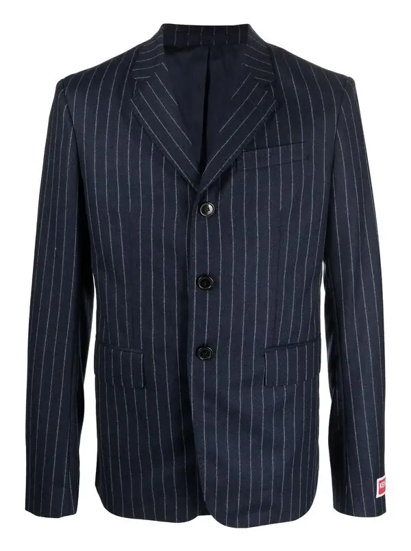 Kenzo Pinstripe Single-breasted Blazer - Blue