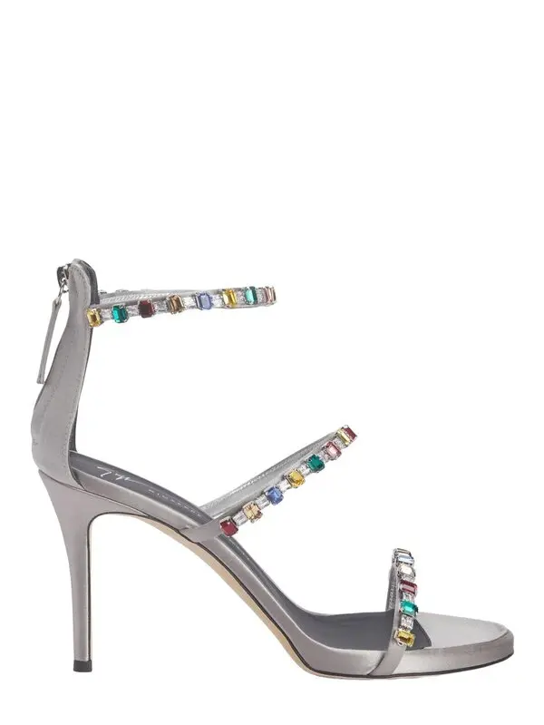 GIUSEPPE ZANOTTI Harmony Diamond 100mm Sandals - Grey