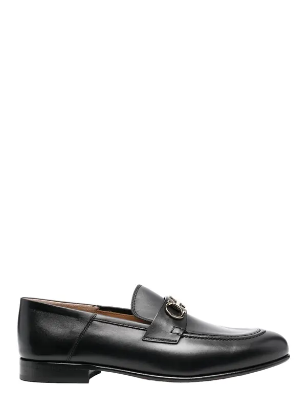FERRAGAMO 20mm Ottone Gancini-buckle Loafers - Black