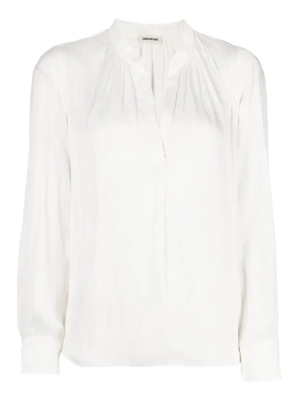 Zadig&Voltaire Long-sleeve Gathered-detail Blouse - White