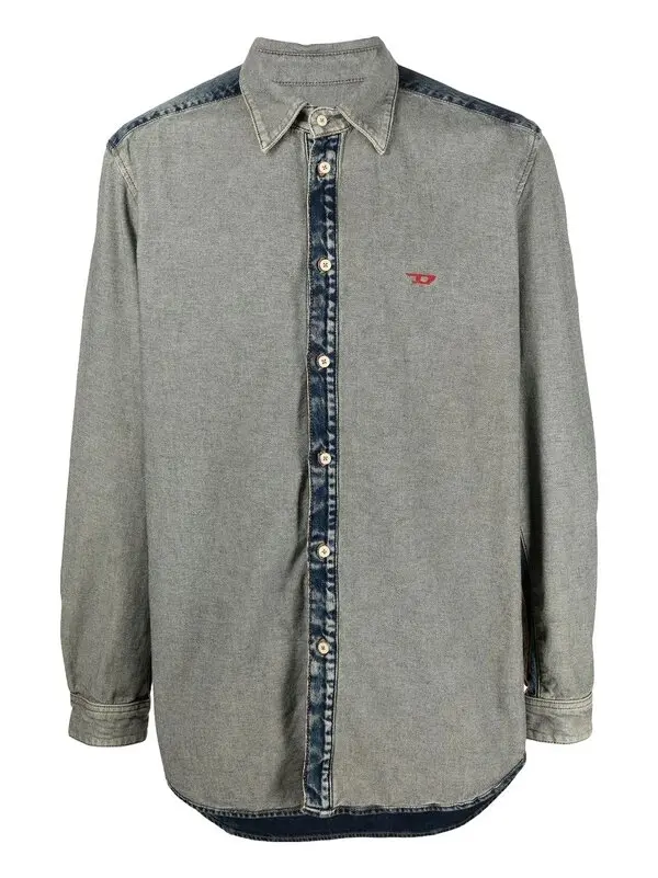 DIESEL Inside-out Effect Denim Shirt - Blue