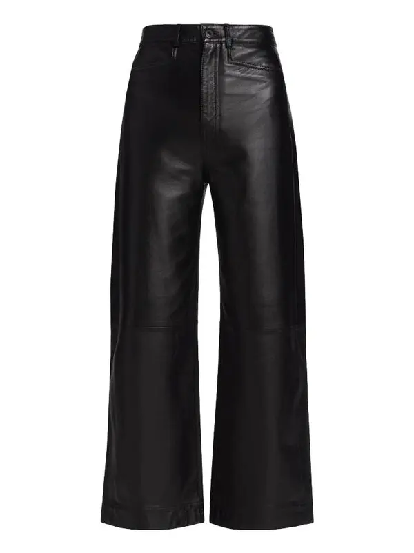 Proenza Schouler White Label Nappa Leather Wide-leg Culottes - Black