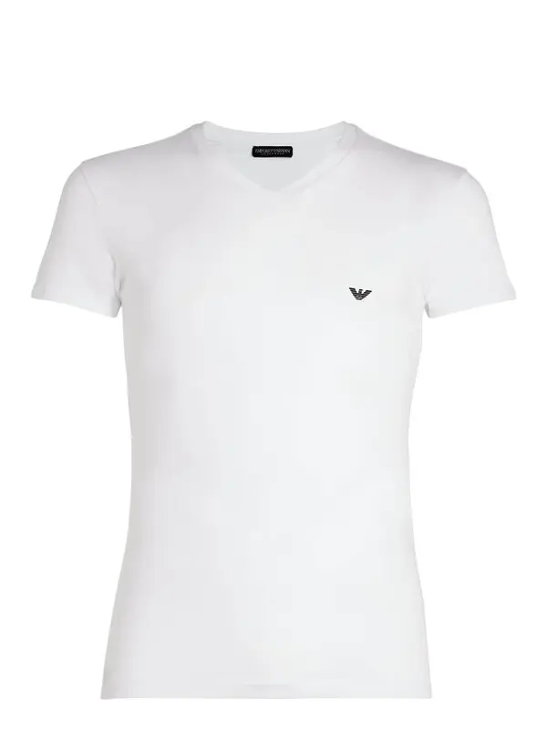 Emporio Armani Stretch Cotton Eagle T-shirt - White