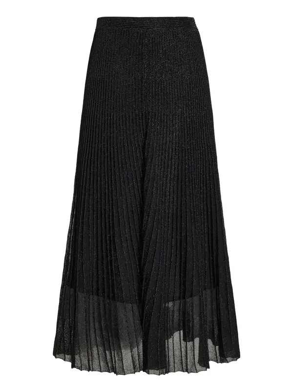 Proenza Schouler Metallic Pleated Maxi Skirt - Black