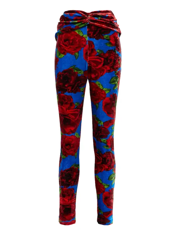 Magda Butrym Floral Velvet Leggings - Multicoloured