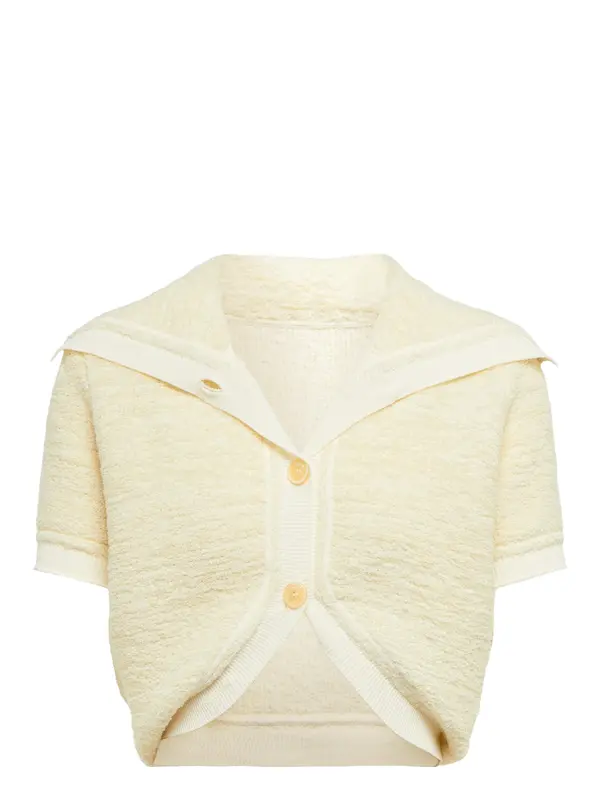 Jacquemus Le Cardigan Campana Cropped Sweater - White