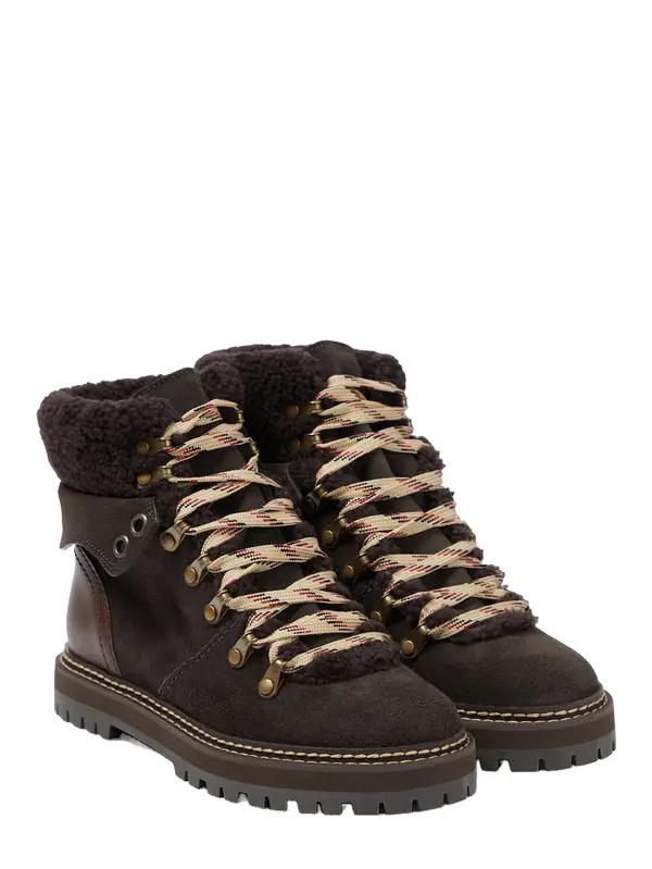 See By Chloé Eileen Suede Hiking Boots - Brown