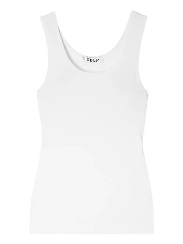 CDLP Ribbed Tencel™ Lyocell-blend Tank - White