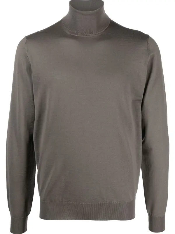 DELL'OGLIO Fine-knit Roll-neck Jumper - Grey
