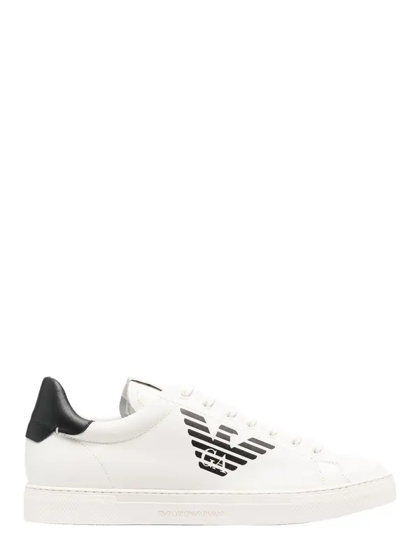 Emporio Armani Logo-print Lace-up Sneakers - White
