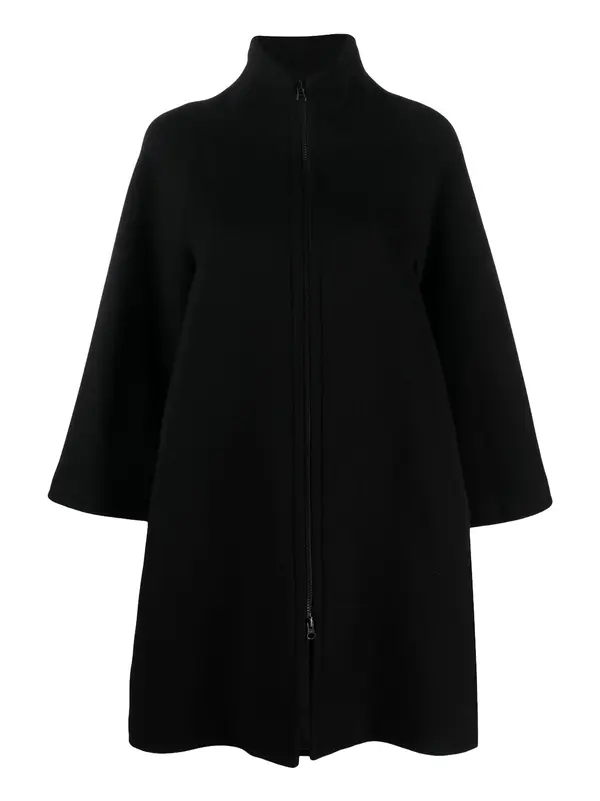 GIANLUCA CAPANNOLO Zipped Felted Coat - Black