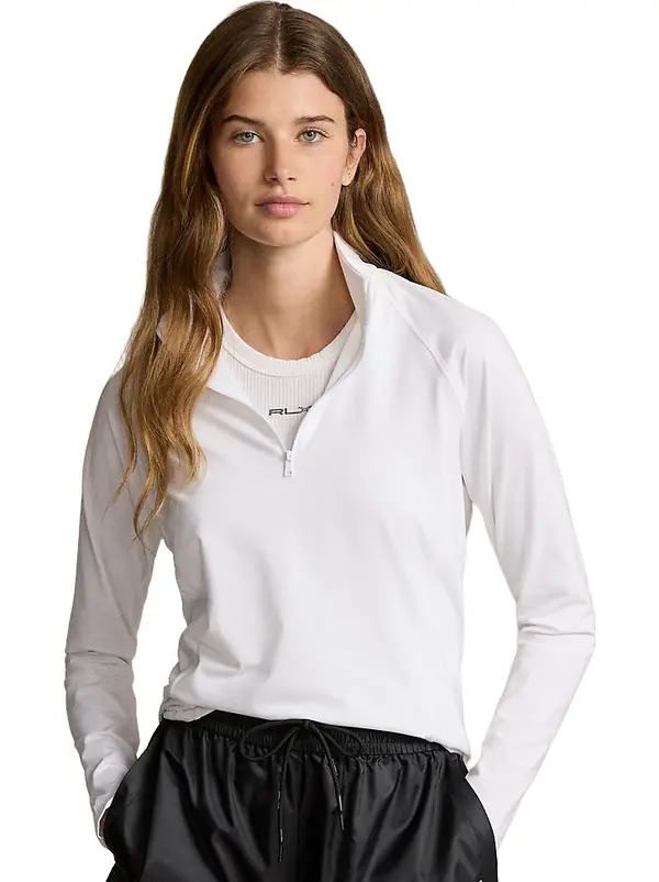 Ralph Lauren Stretch Jersey Quarter-zip Pullover - Ceramic White