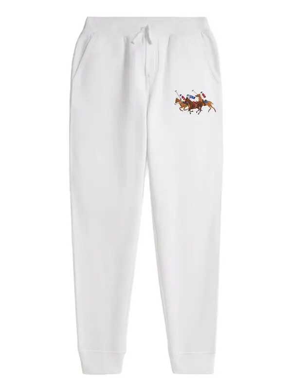 Ralph Lauren Triple-pony Fleece Jogger Pant - White