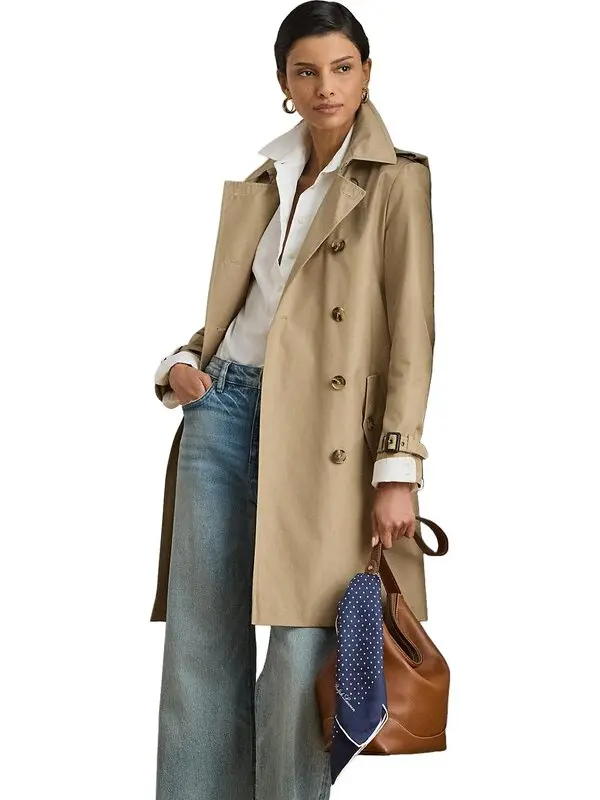 Ralph Lauren Double-breasted Cotton-blend Trench Coat - Sand