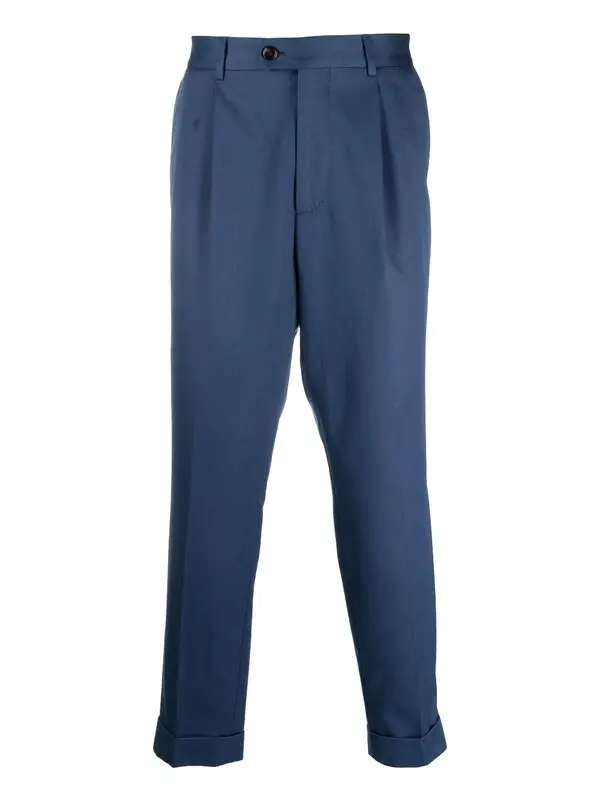 Brunello Cucinelli Pleated Cropped Trousers - Blue