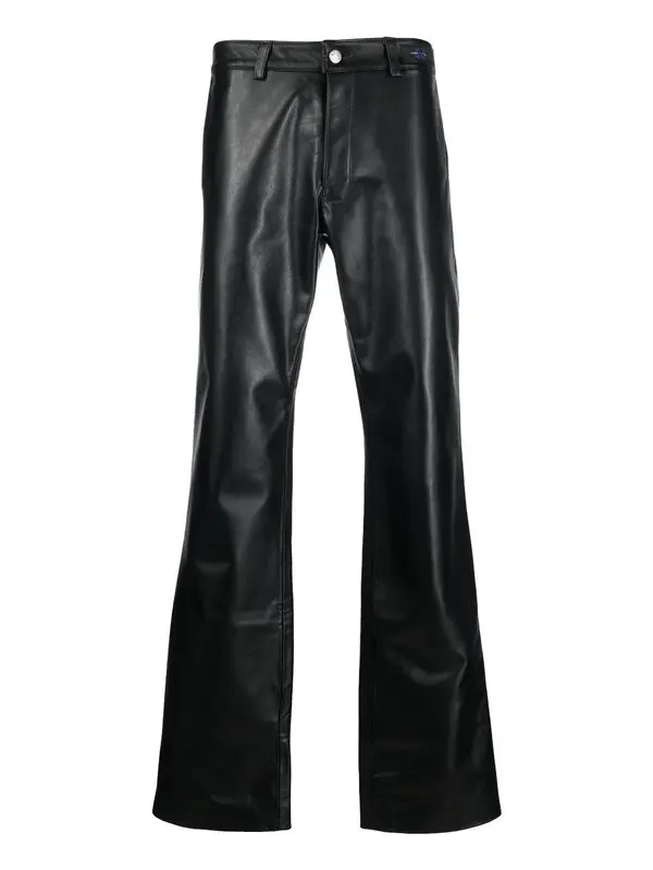 MISBHV Slight-flare Leather Trousers - Black