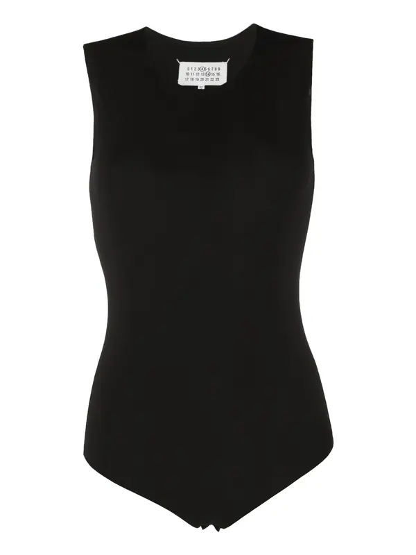 MAISON MARGIELA Round-neck Sleeveless Bodysuit - Black