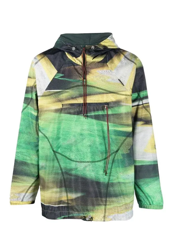 SAUL NASH Graphic-print Hooded Jacket - Green