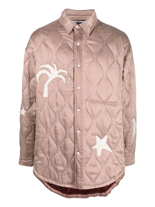 Palm Angels Life Is Palm Quilted Jacket - Neutrals