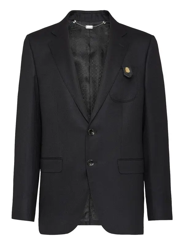 BILLIONAIRE Chest-pocket Fitted Blazer - Black