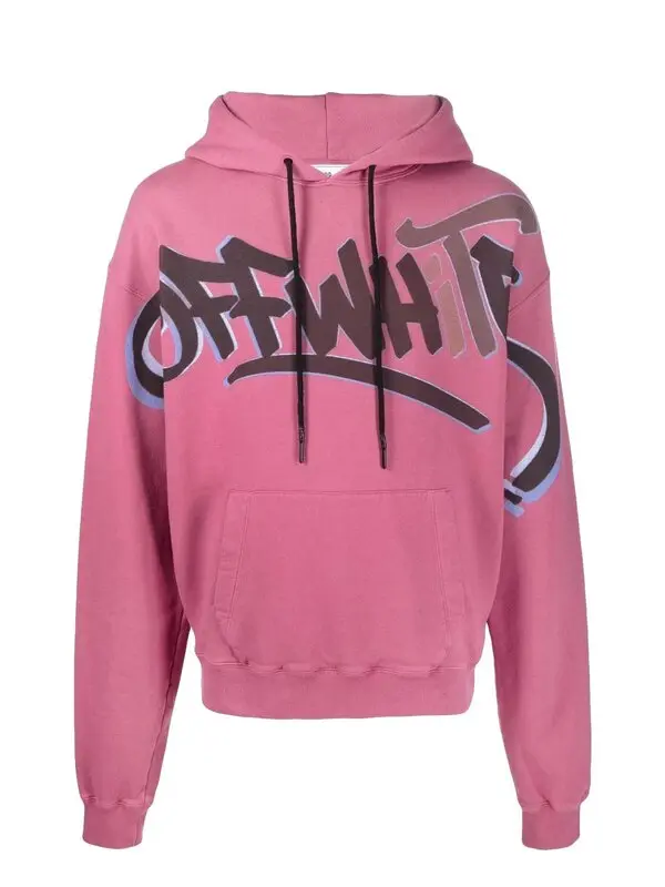 Off-White X Graffiti Milano Leonardo Totino Drawstring Hoodie - Pink