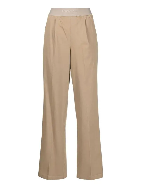 Fear Of God Straight-leg Trousers With Logo Waistband - Brown