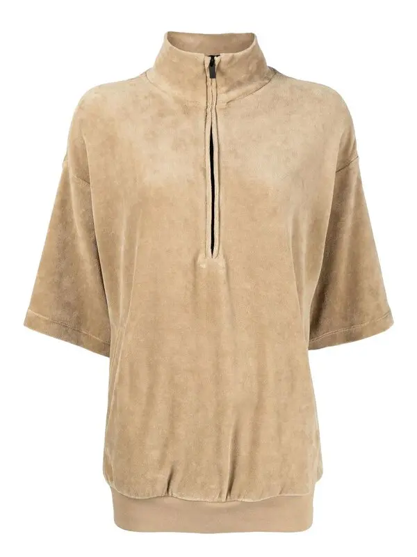 Fear Of God Velour Mock Neck Half-sleeve Top - Green