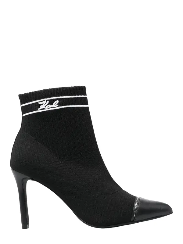 Karl Lagerfeld 95mm Heeled Pointed Boots - Black