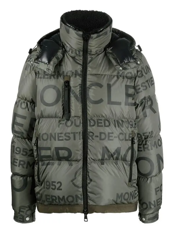 Moncler Logo-print Padded Jacket - Green