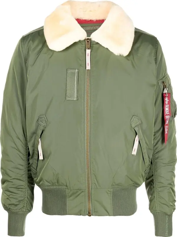 Alpha Industries Injector Iii Shearling-collar Jacket - Green