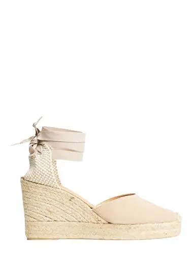8 BY YOOX Suede Leather Wedge Espadrilles - Beige