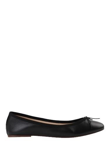 BALLERETTE Soft Leather Ballet Flats With Bow Detailing - Black