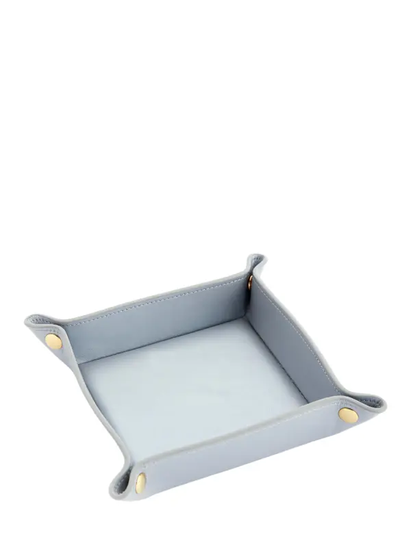 ROYCE NEW YORK Catchall Leather Valet Tray - Silvereboss