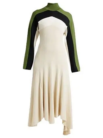 JIL SANDER Midi Dress In Wool Blend - White