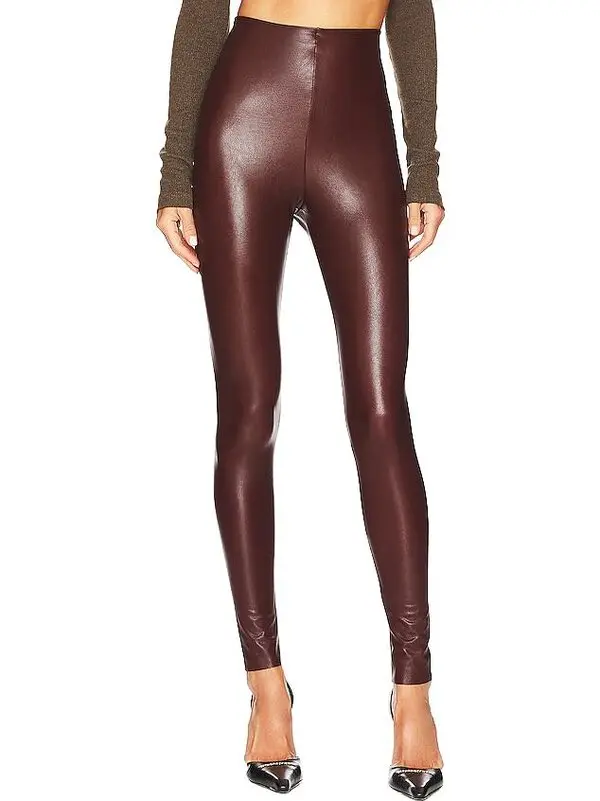 Commando Faux Leather Legging In Wine - Oxblood