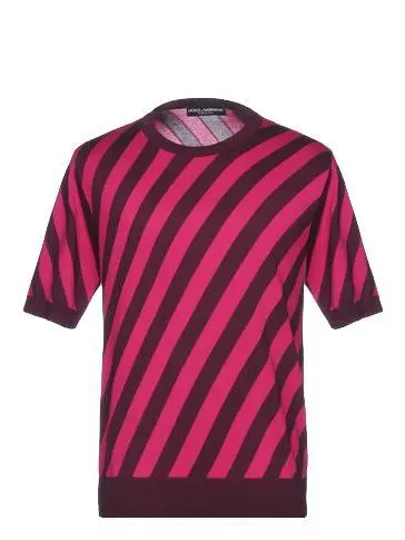 Dolce & Gabbana Striped Cotton Sweater - Fuchsia